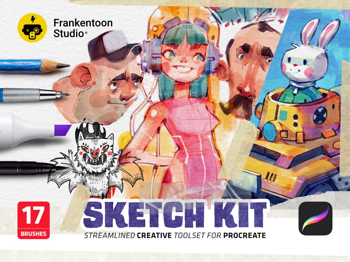 Sketch Kit for Procreate - Frankentoon Studio