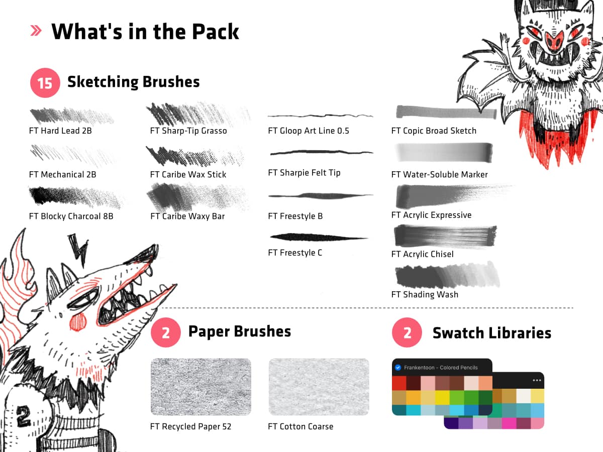 Sketch Kit for Procreate - Frankentoon Studio