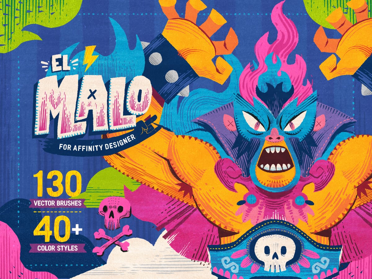 El Malo Illustration Kit for Affinity Designer - Frankentoon Studio