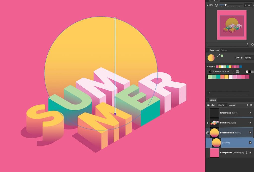Creating Isometric Typography in Affinity Designer | Frankentoon Studio